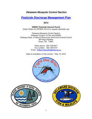 Fillable Online dnrec delaware Delaware Mosquito Control Section Fax ...