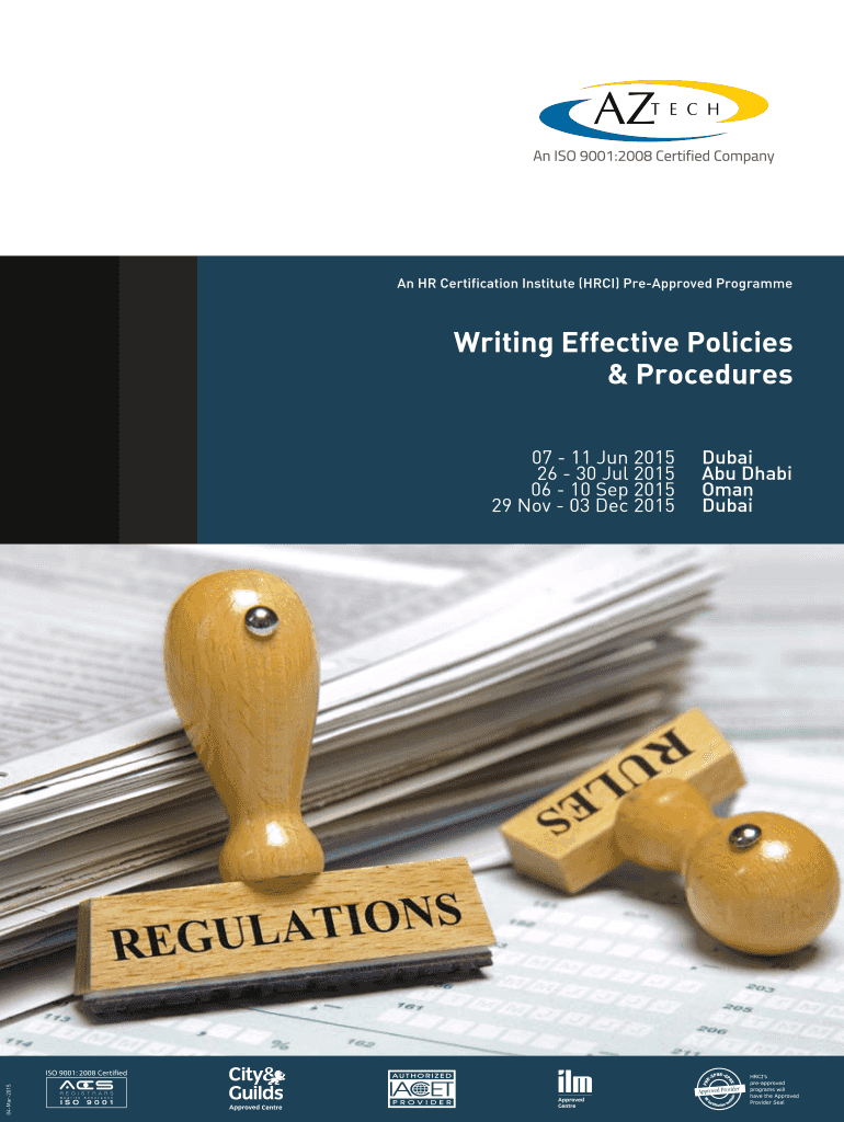 Fillable Online aztech org Writing Effective Policies - aztech org Fax ...