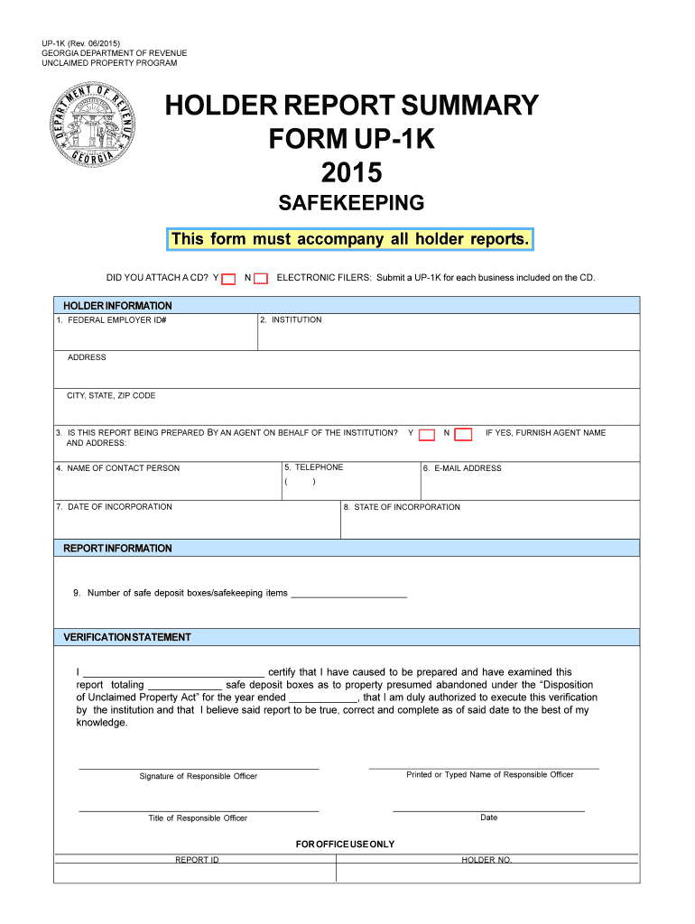 Fillable Online Safe Deposit Boxes Report Forms and Instructions Fax ...