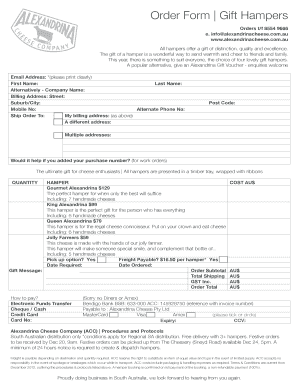 Fillable Online Order Form Gift Hampers Fax Email Print - pdfFiller