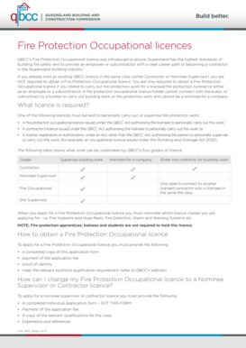 Fillable Online Fire Occupational Licence Application Form - Queensland ...