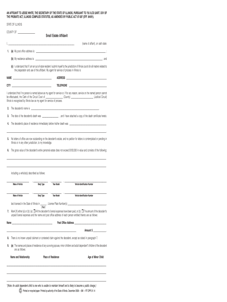 IL RT OPR 3114 Form - Fill Online, Printable, Fillable, Blank - pdfFiller