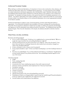 Fillable Online Architectural Description Template Fax Email Print ...