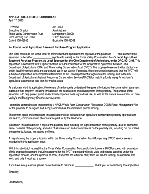 Fillable Online 3vct APPLICATION LETTER OF COMMITMENT - 3vct Fax Email ...