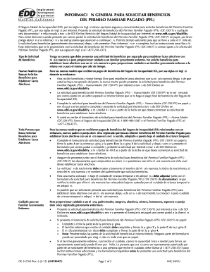Fillable Online edd ca Guide for completing a claim form for paid ...