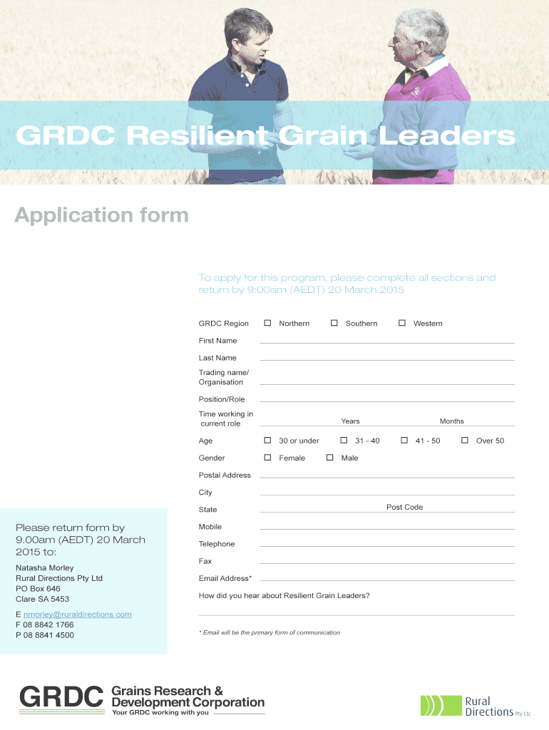 Fillable Online GRDC Region Fax Email Print - pdfFiller