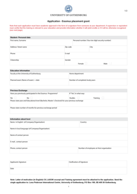 Fillable Online studentportal gu Note that each application must have ...