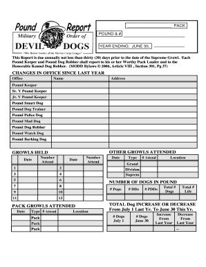 Fillable Online Annual Pound Report Form Fax Email Print - pdfFiller