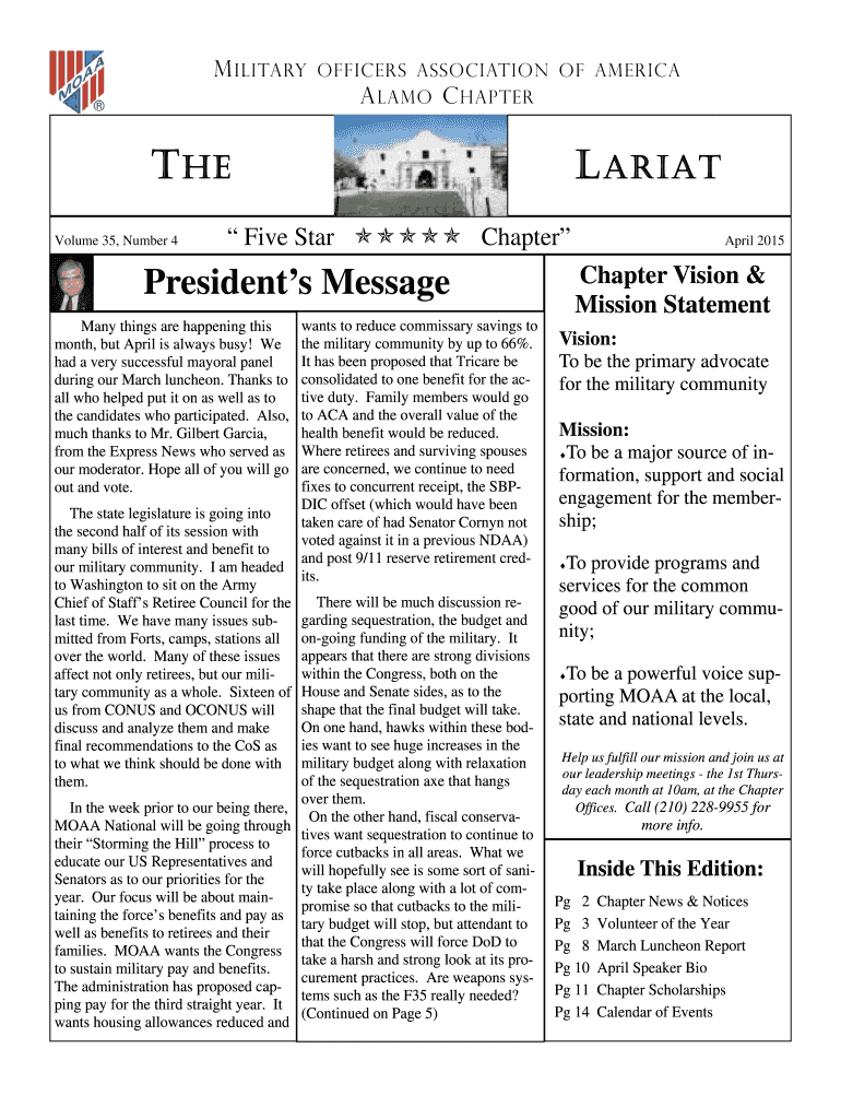 Fillable Online alamomoaa 4 April 2015pub Read-Only - MOAA Alamo Fax ...