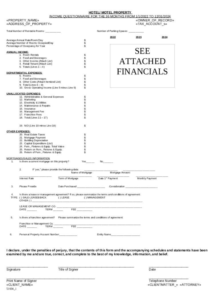INCOME QUESTIONNAIRE FOR THE 36 MONTHS FROM 1/1/2022 TO 12/31/2024 Doc ...