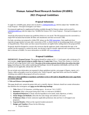 Habri 2021 Proposal Guidelines Doc Template | pdfFiller