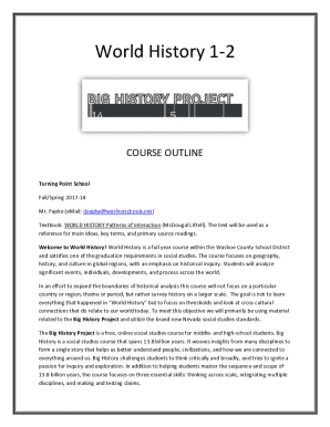 Fillable Online World History Course Outline 2017-18: Inquiry-based ...