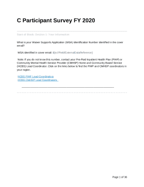 Participant Survey Fy 2020 Doc Template | pdfFiller