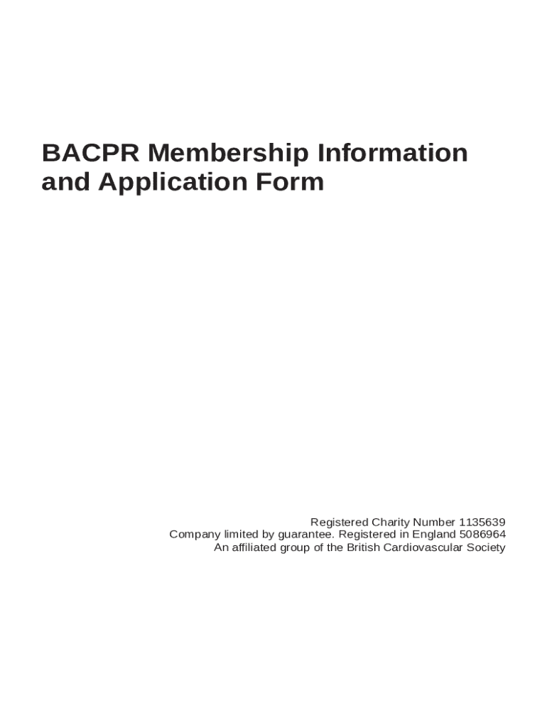 BACPR Membership Doc Template | pdfFiller