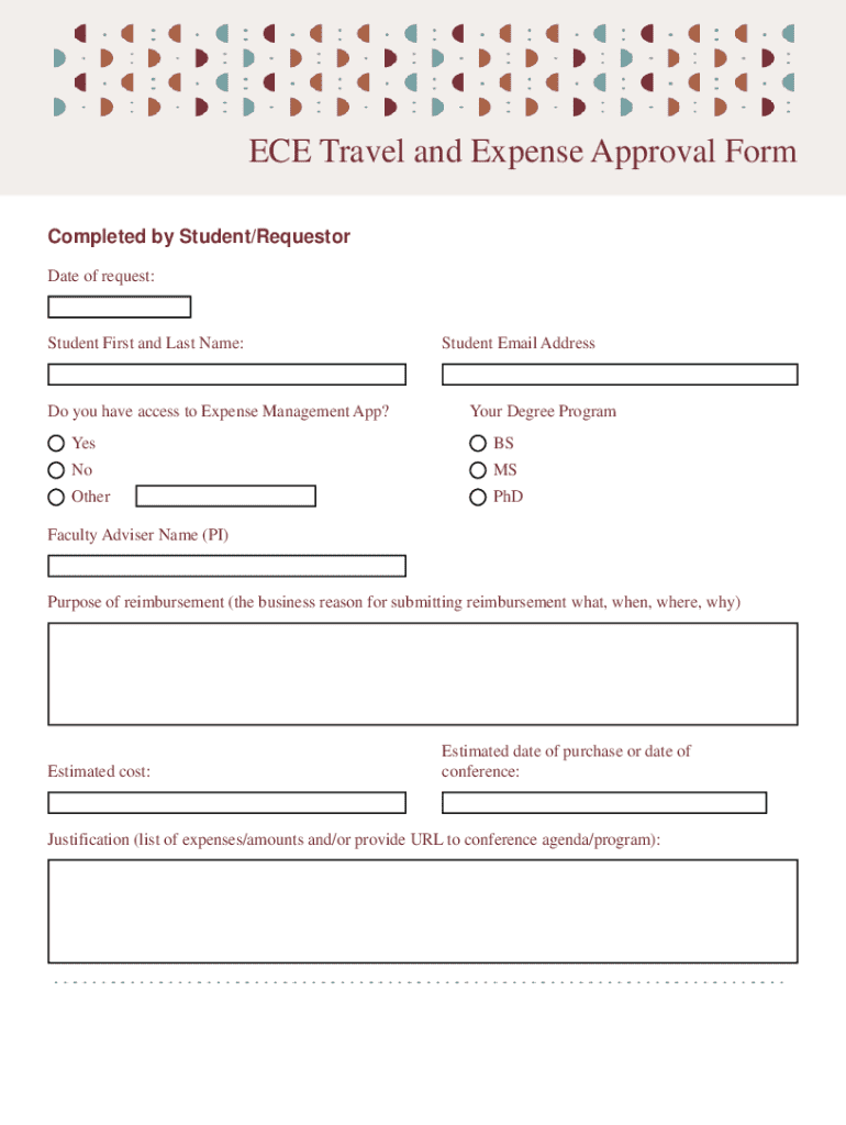 Fillable Online ECE Travel and Expense Approval Form Fax Email Print ...
