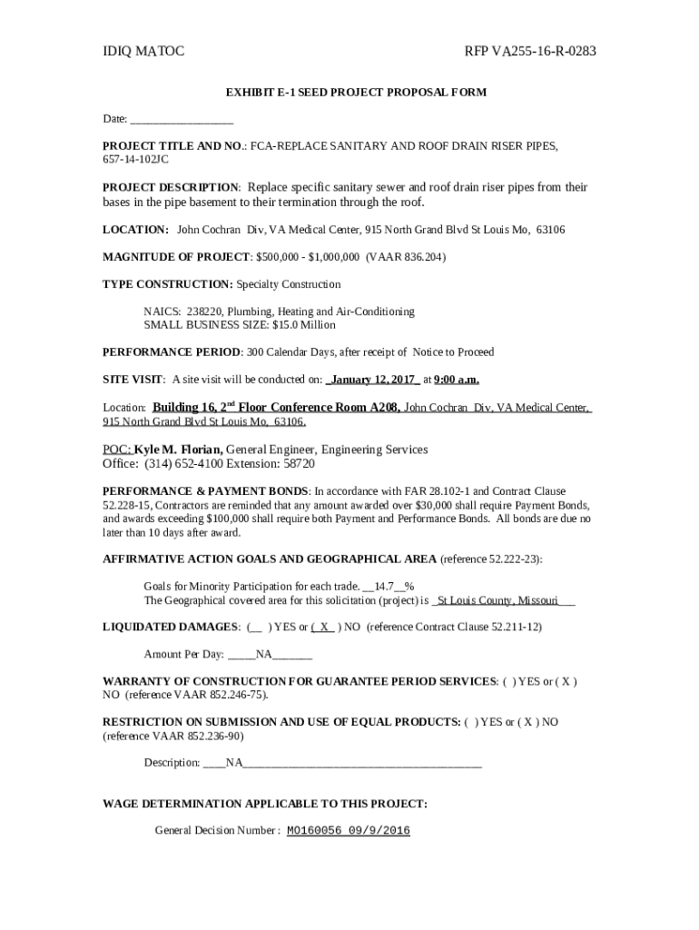 Seed Project Proposal Doc Template | pdfFiller