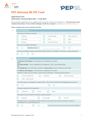 Fillable Online Pep Gateway Nz Pie Fund Application Form 2024 Fax Email ...