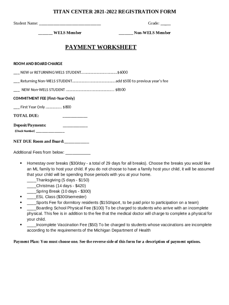 Titan Center Registration Doc Template | pdfFiller