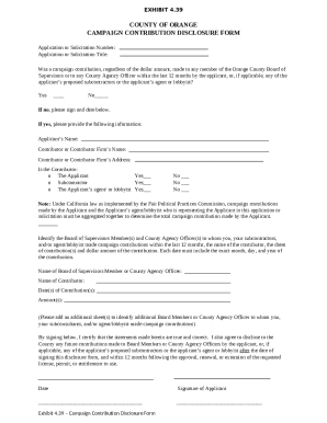 Campaign Contribution Disclosure Doc Template | pdfFiller