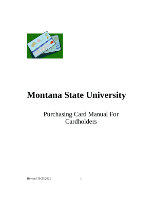 Purchasing Card Manual for Cardholders Doc Template | pdfFiller