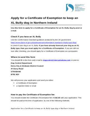 Certificate of Exemption Application Doc Template | pdfFiller