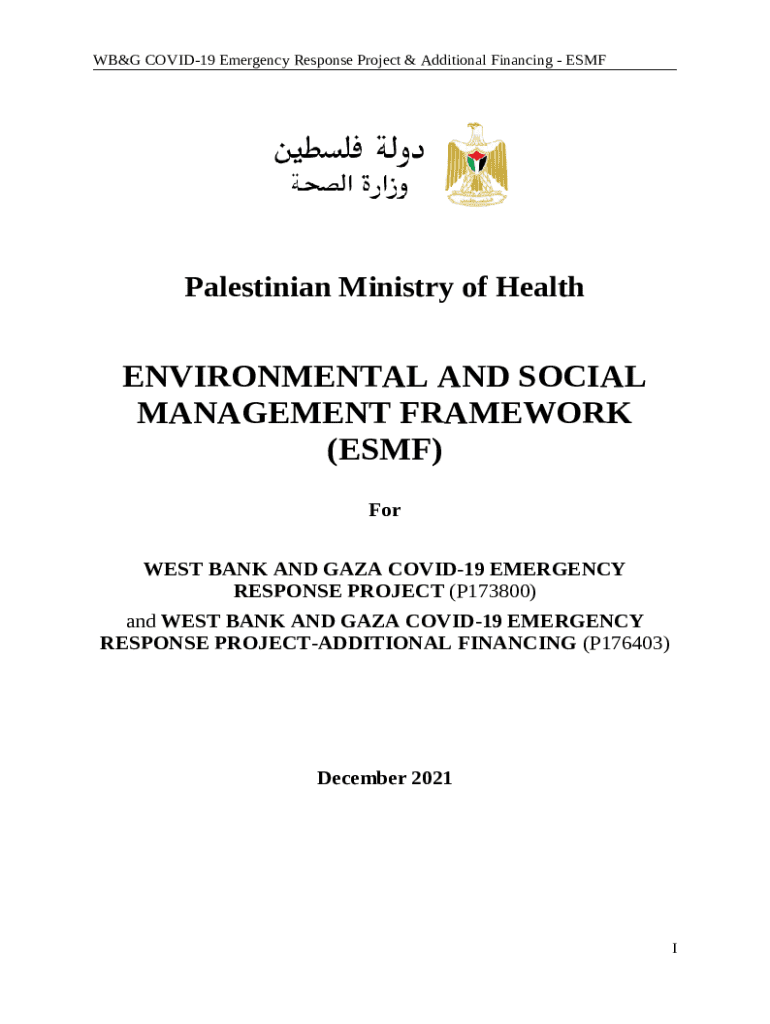 Environmental and Social Management Framework (esmf) Doc Template | pdfFiller