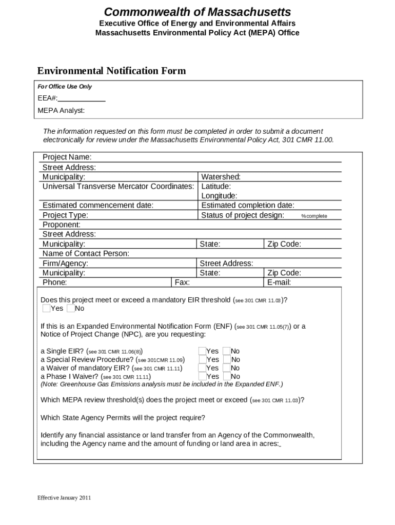 Environmental Notification Doc Template | pdfFiller