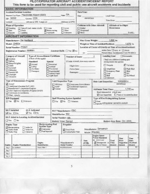 Fillable Online Aircraft Accident/incident Report 2014 - Essential ...