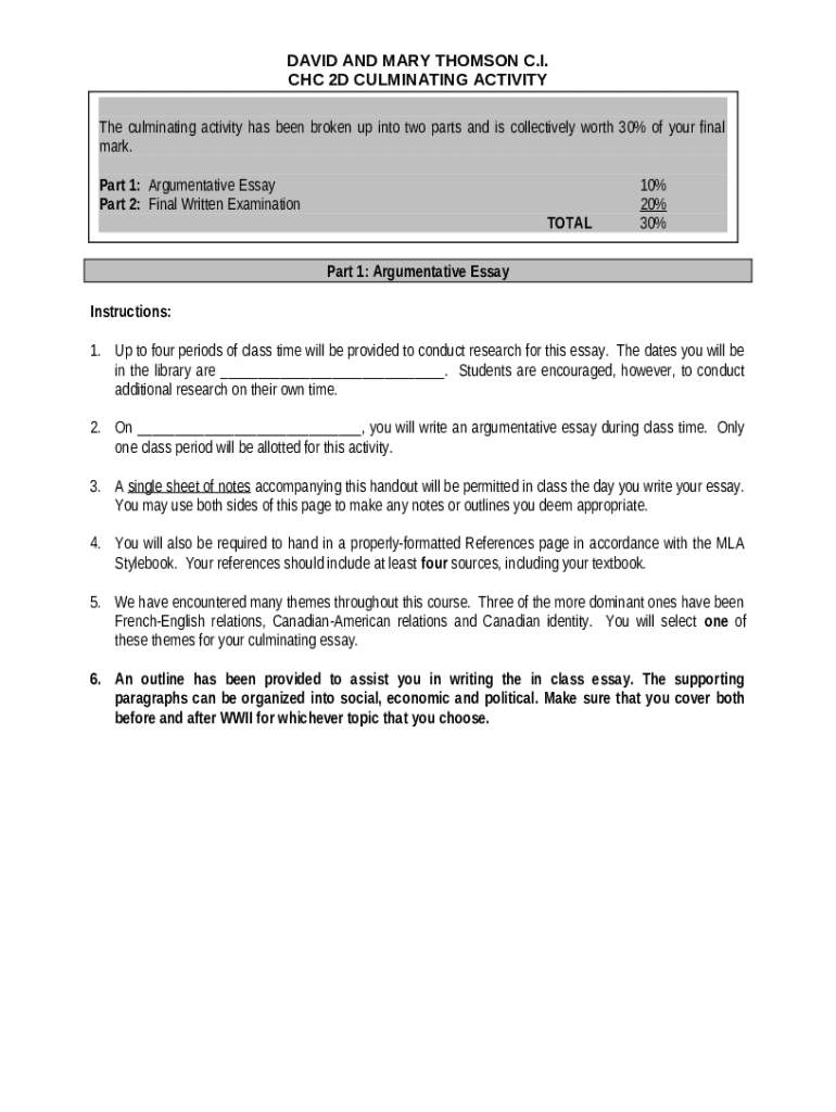 Argumentative Writing March Madness with Post-It Note ... Doc Template ...