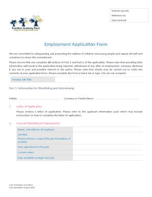 Employment Application Doc Template | pdfFiller