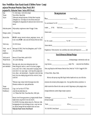 Application for Children Nature Camp Doc Template | pdfFiller