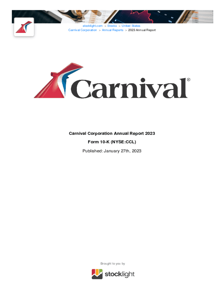 Fillable Online Carnival Corporation Annual Reports 2023 Annual Report ...