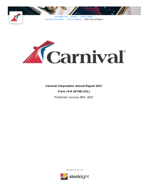 Fillable Online Carnival Corporation Annual Report 2021 - Comprehensive ...