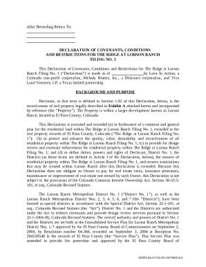 Declaration of Covenants, Conditions and Restrictions for the Ridge at ...