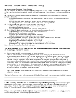 Variance Decision Doc Template | pdfFiller