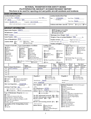 Fillable Online Ntsb Aircraft Accident Report 2020: Kirkland, Wa ...