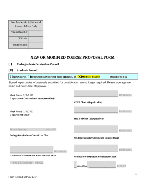 New or Modified Course Proposal Doc Template | pdfFiller