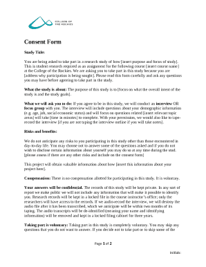 Consent Doc Template | pdfFiller