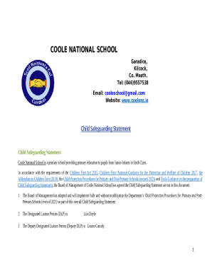 Child Safeguarding Statement Doc Template | pdfFiller