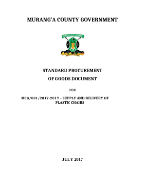 Standard Procurement of Goods Document Doc Template | pdfFiller