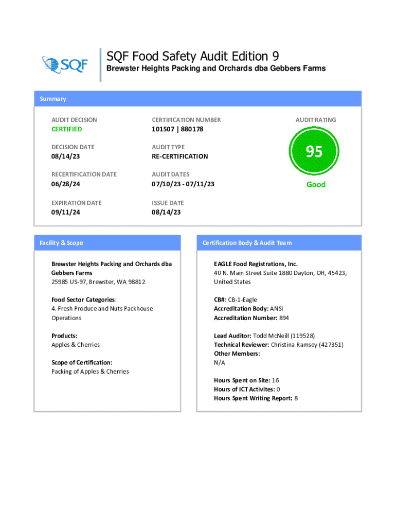 Fillable Online SQF Food Safety Audit Edition 9 Fax Email Print - pdfFiller