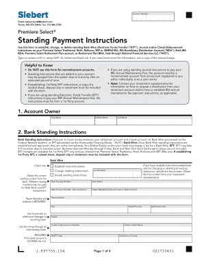 Fillable Online Standing Payment Instructions for Ira Accounts - 2023 ...