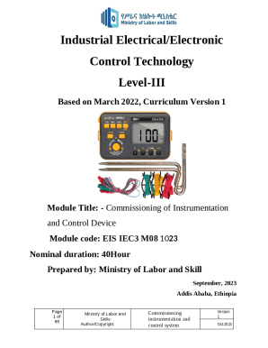 Industrial Electrical/electronic Control Technology Level-iii Doc ...