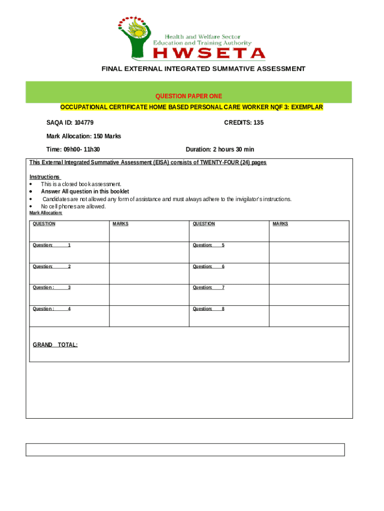 Final External Integrated Summative Assessment Doc Template | pdfFiller