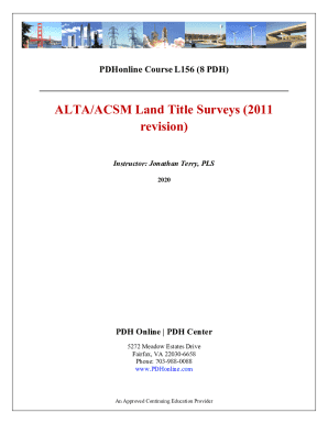 Fillable Online Alta/acsm Land Title Surveys: Minimum Standards ...