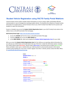 Fillable Online 2023 Student Vehicle Registration - Central Christian ...