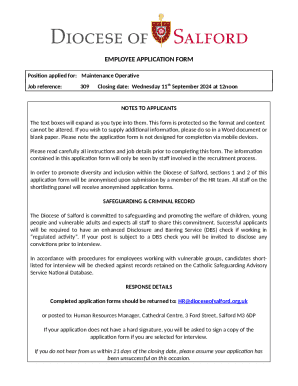 Employee Application Doc Template | pdfFiller