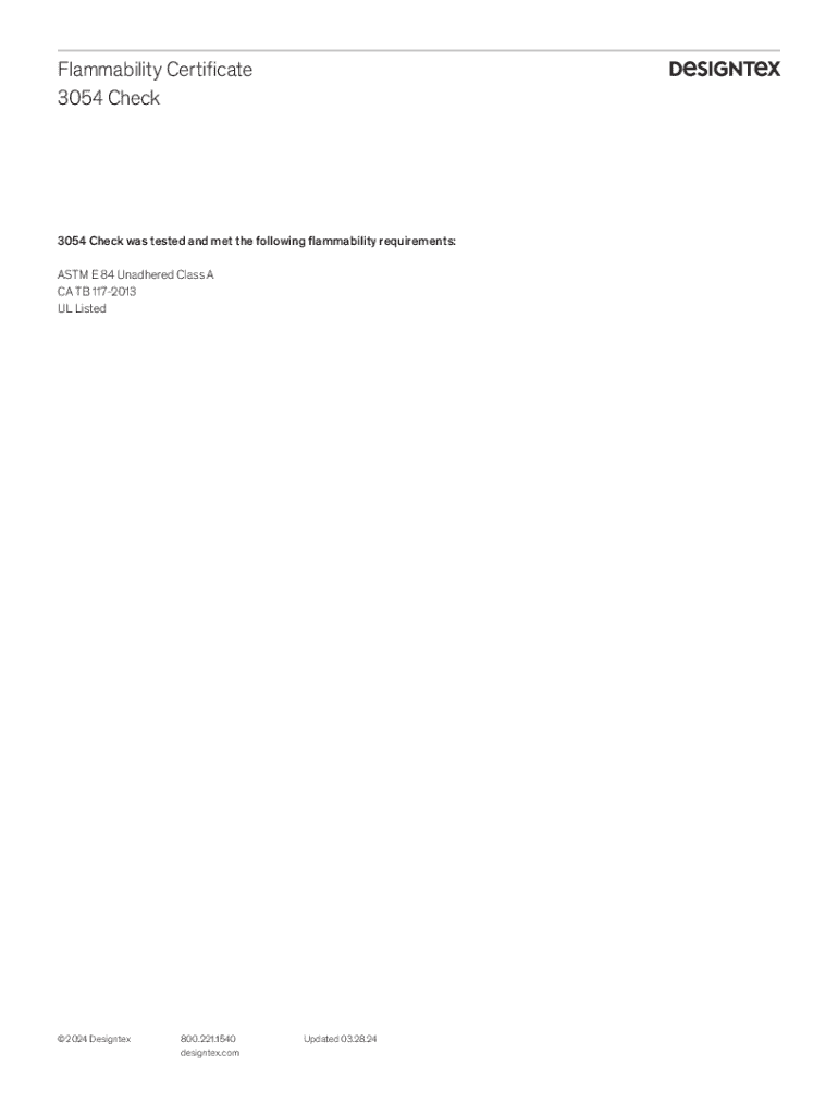 Fillable Online D Flammability Certificate 8340 Note Fax Email Print ...