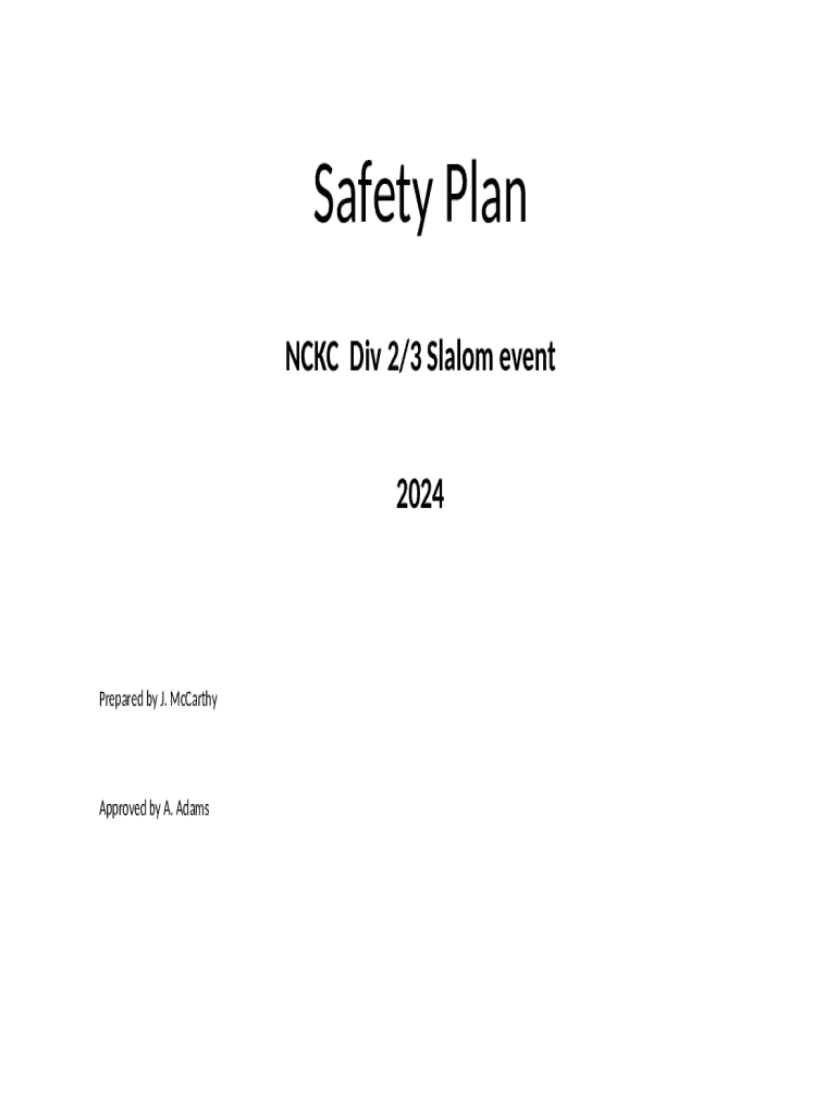 Safety Plan Doc Template | pdfFiller