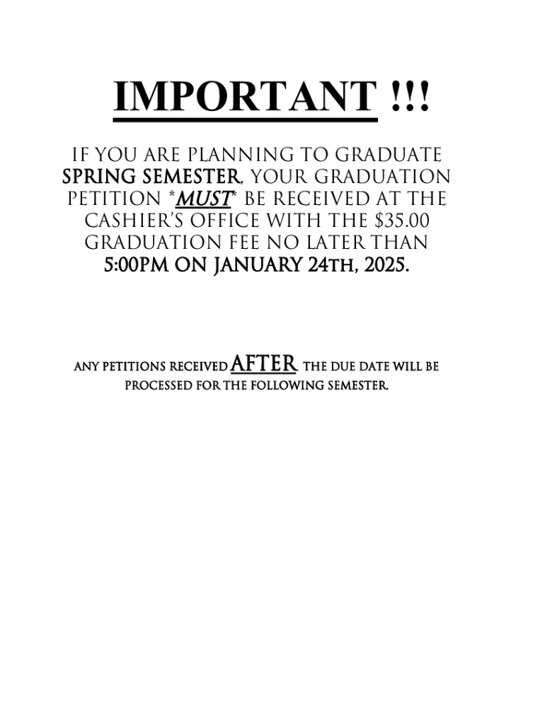Fillable Online Graduation Petition and Degree Request Form for 2025 ...